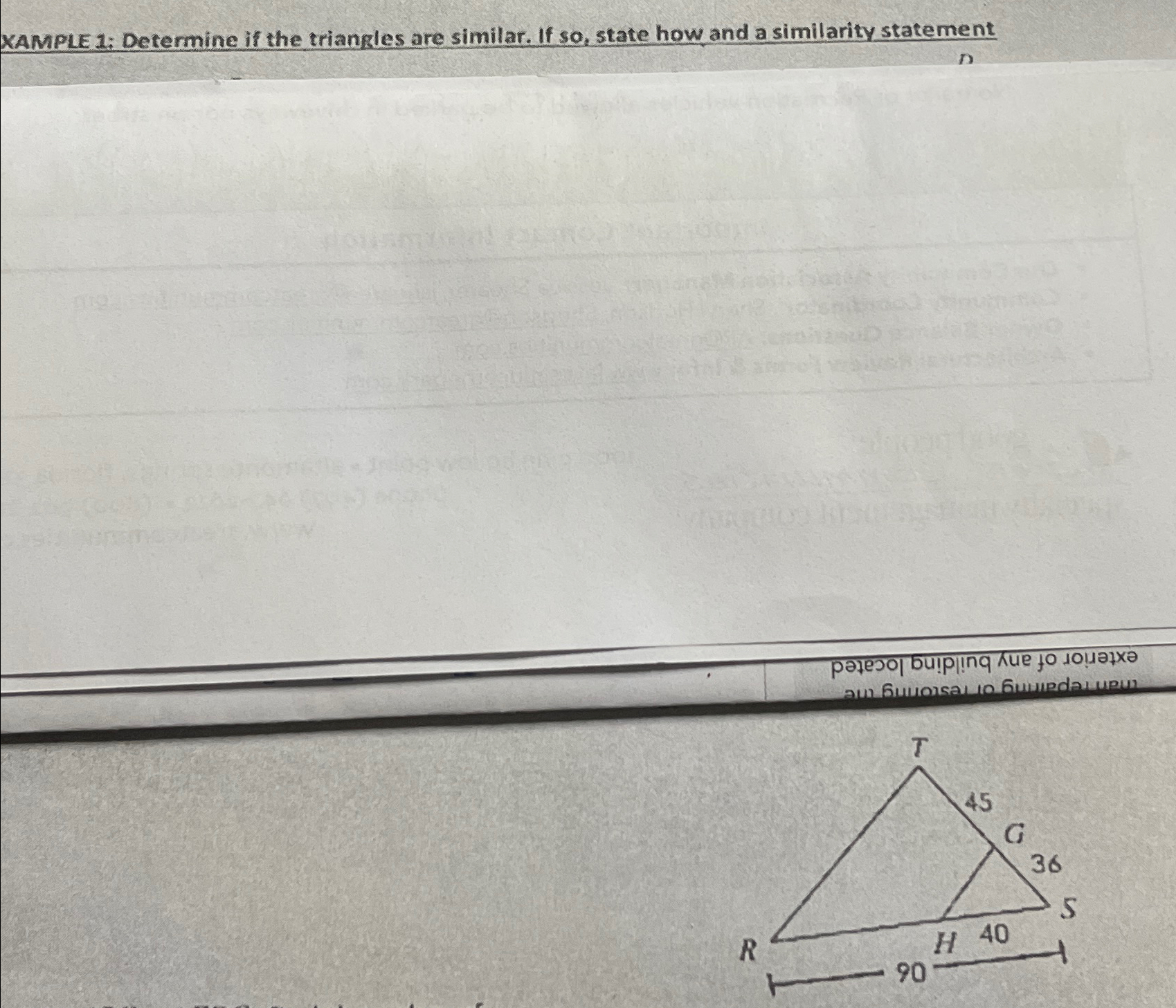 Solved XAMPLE 1: Determine if the triangles are similar. If | Chegg.com