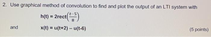 Solved 2. Use graphical method of convolution to find and | Chegg.com