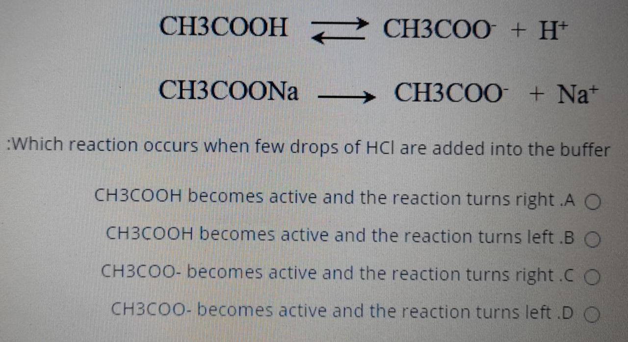 Solved CH3COOH = CH3COO + H* CH3COONa - - CH3COO- + Na+ | Chegg.com