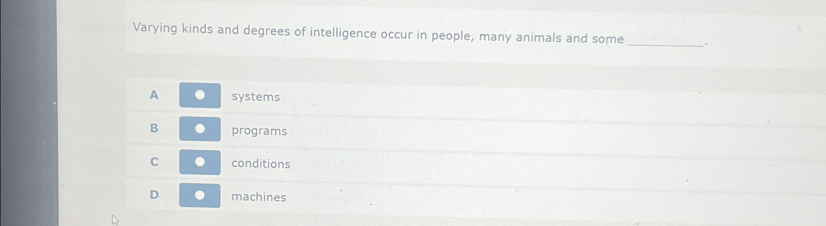Solved Varying kinds and degrees of intelligence occur in | Chegg.com