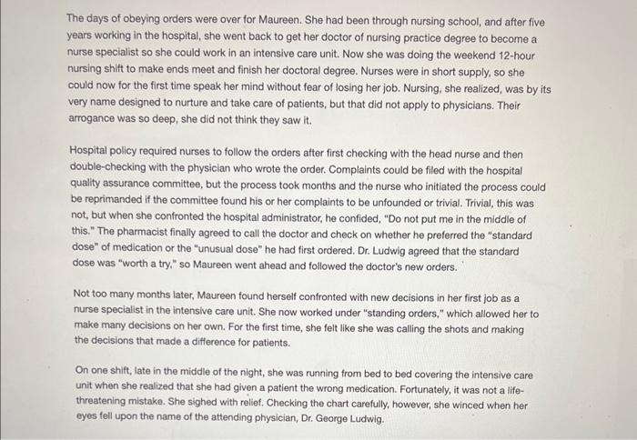 Solved Read the case in Section IV Cases in the text: When | Chegg.com