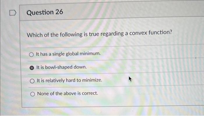 Solved Which of the following is true regarding a convex | Chegg.com