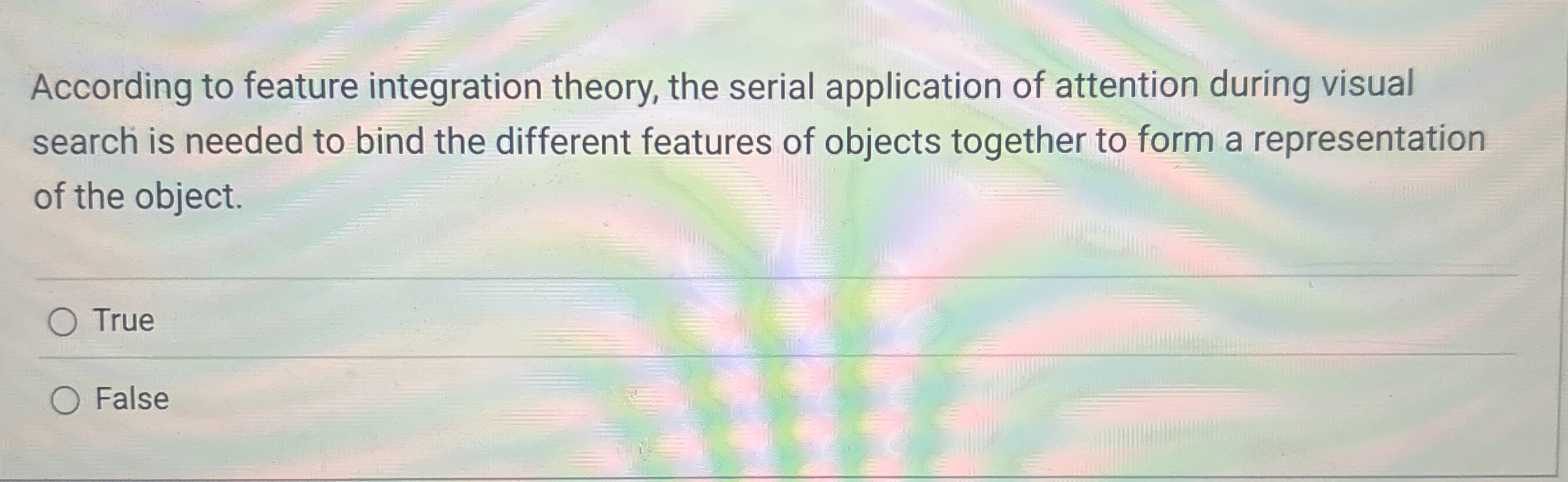 Solved According to feature integration theory, the serial | Chegg.com