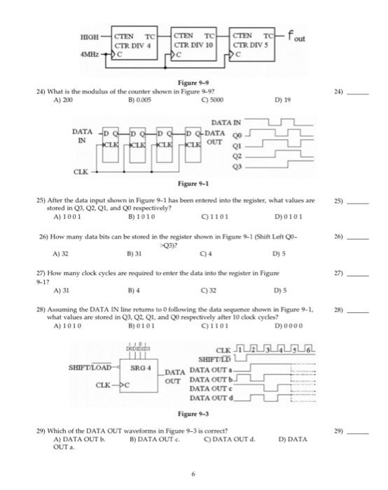 Solved CTEN CTR DIV 5 >C HIGH CTEN CTEN TC TC CTR DIV 4 CTR | Chegg.com