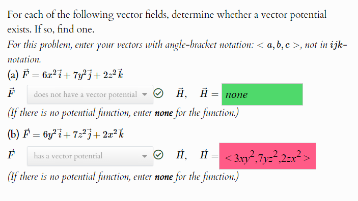 Solved For each of the following vector fields, determine | Chegg.com