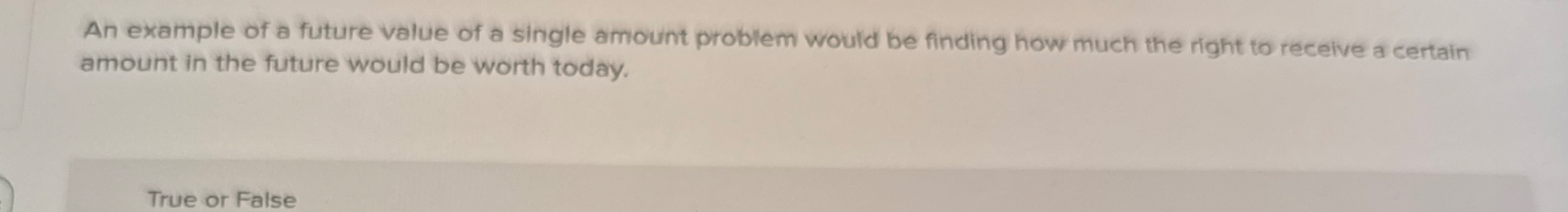 Solved An example of a future value of a single amount | Chegg.com