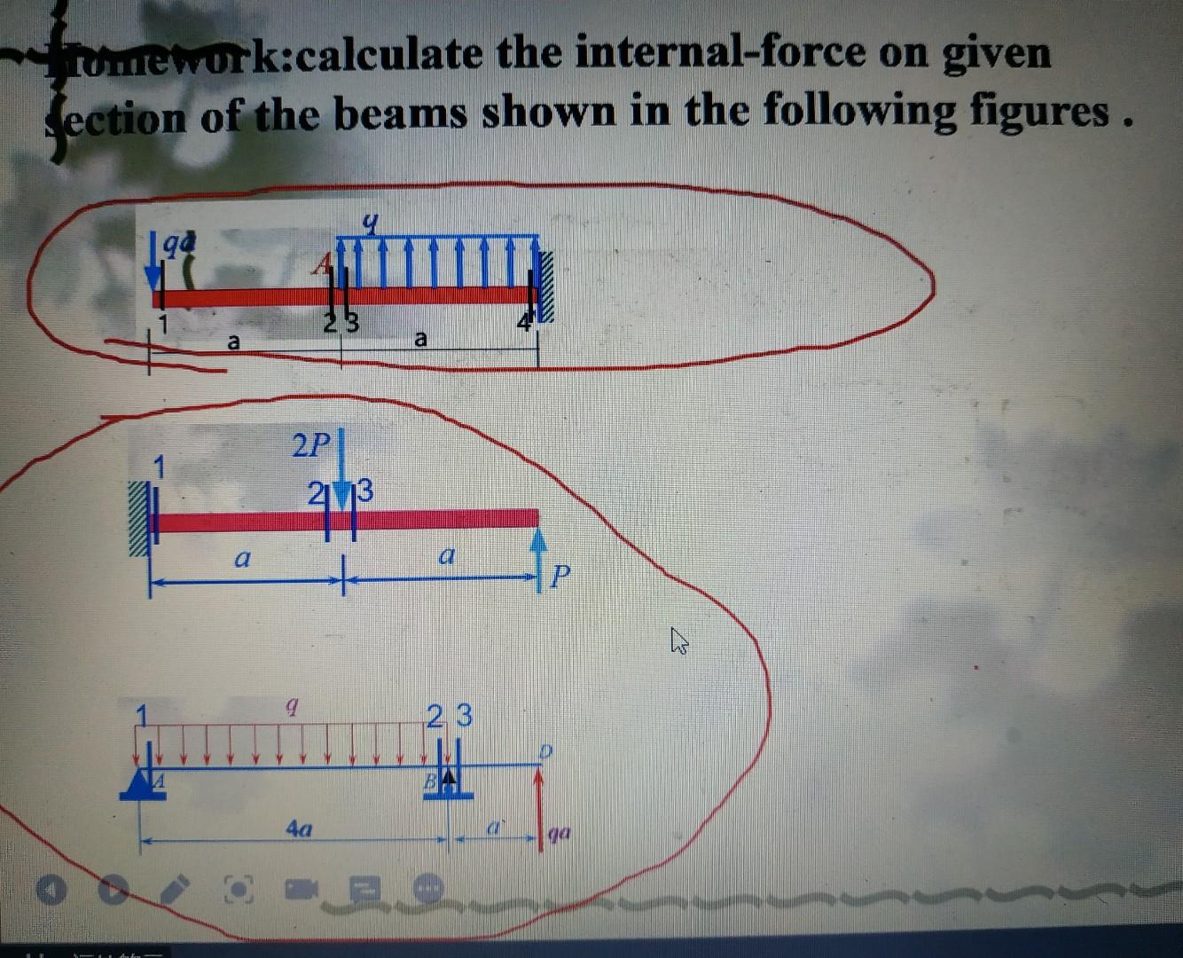 Solved Tomework:calculate the internal-force on given | Chegg.com