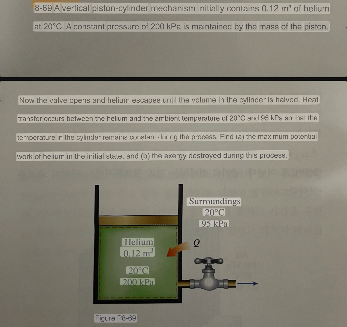 Solved 8-69 ﻿A vertical piston-cylinder mechanism initially | Chegg.com