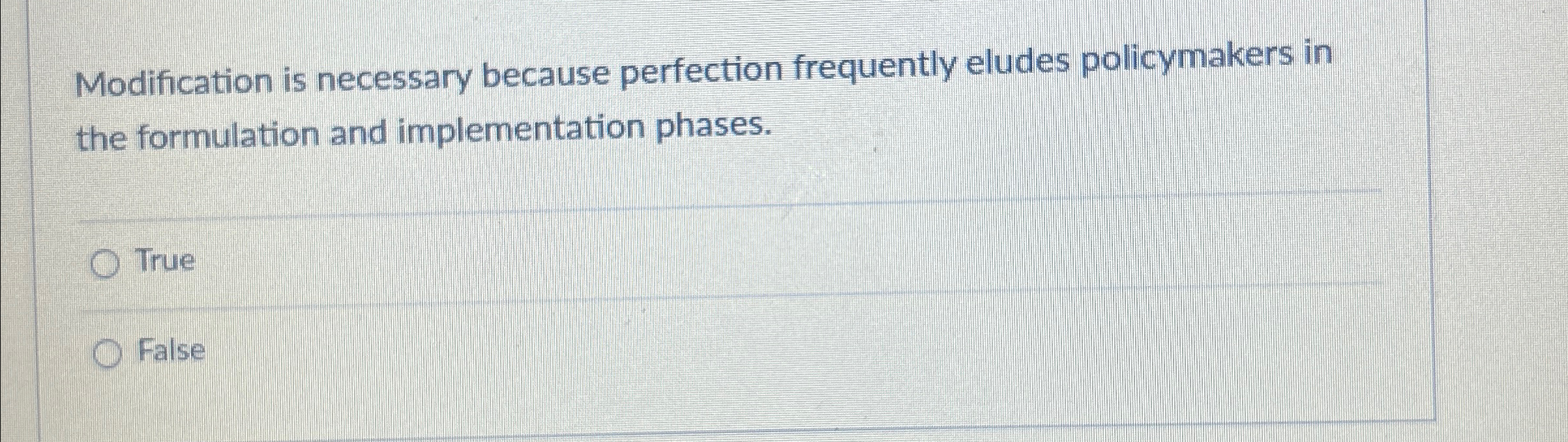 Solved Modification is necessary because perfection | Chegg.com