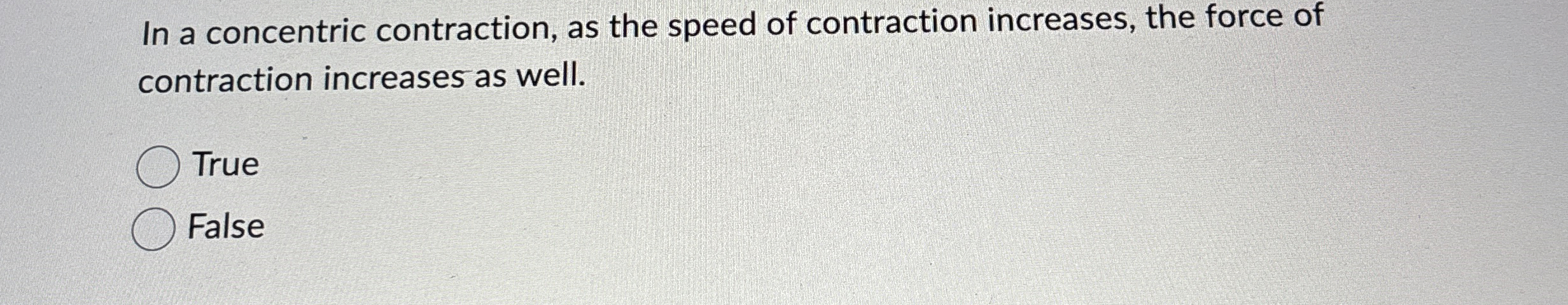 Solved In a concentric contraction, as the speed of | Chegg.com