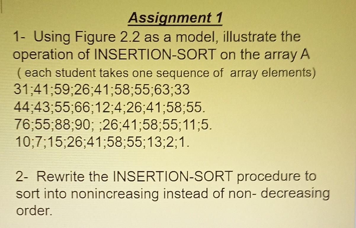 Solved Assignment 1 1- Using Figure 2.2 as a model, | Chegg.com