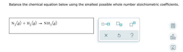 Solved Balance the chemical equation below using the | Chegg.com