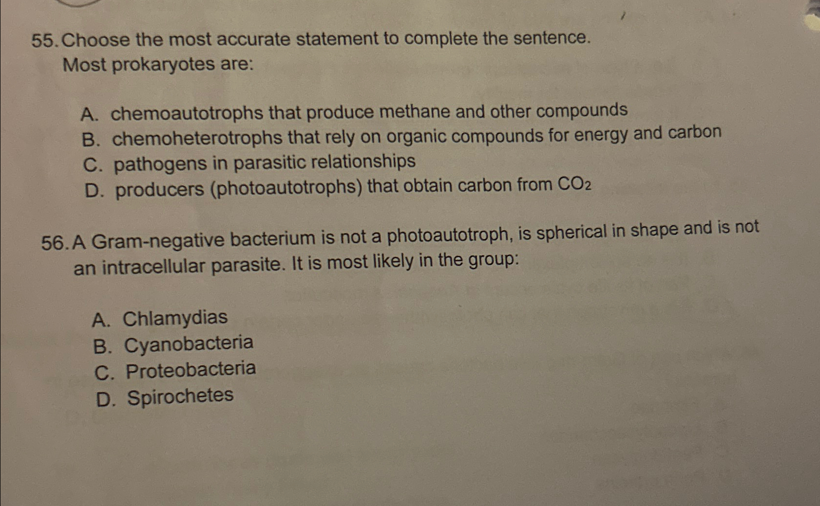 Solved Choose the most accurate statement to complete the | Chegg.com