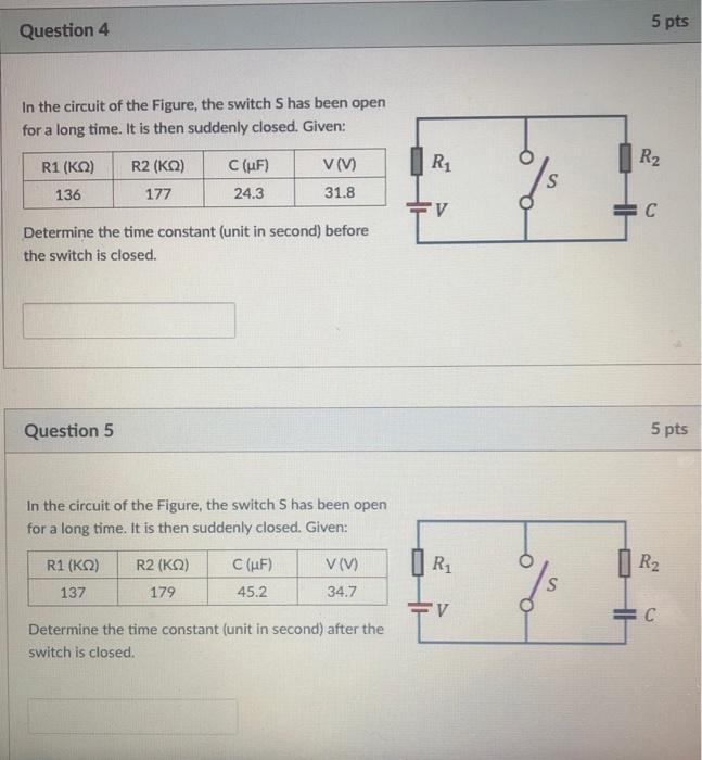 Solved In the circuit of the Figure, the switch S has been | Chegg.com
