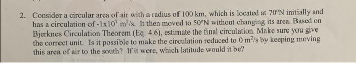 Solved 2. Consider a circular area of air with a radius of | Chegg.com