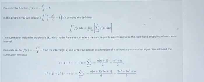Solved Consider the function f(x)=−4x2−8. In this problem | Chegg.com
