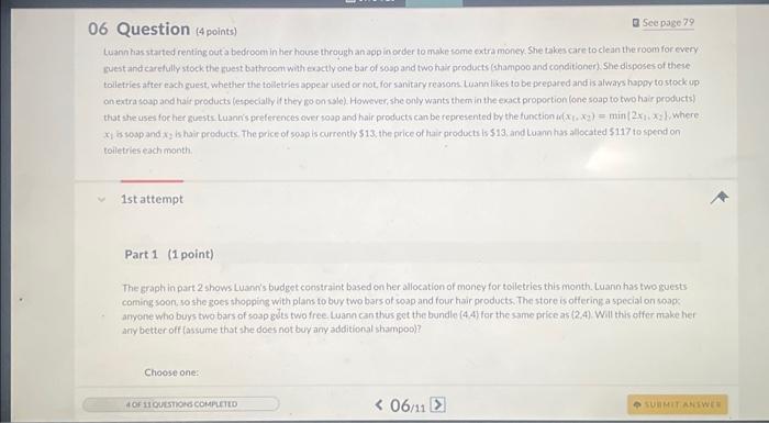 Solved 06 Question (4points) Luanh has started renting out a | Chegg.com