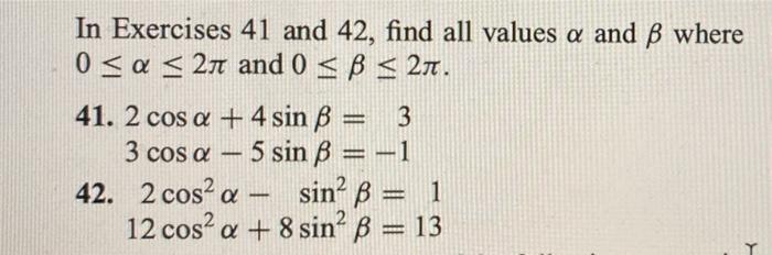 Solved 42. Solve the system of two nonlinear equations in | Chegg.com
