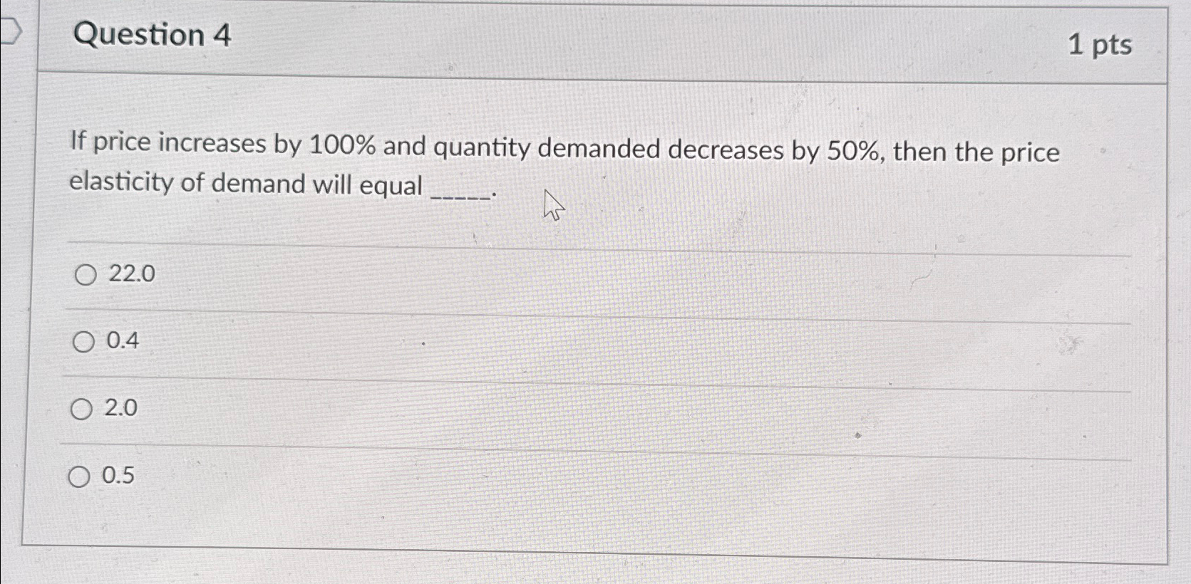 Solved Question 41 ﻿ptsIf price increases by 100% ﻿and | Chegg.com