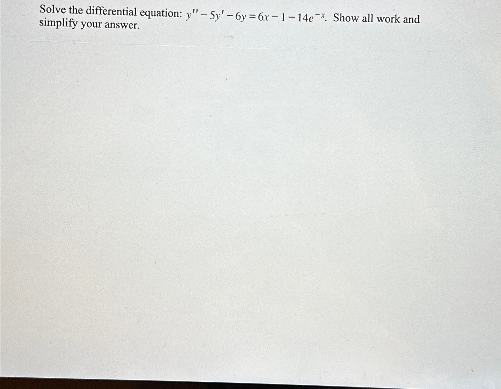 Solved Solve the differential equation: | Chegg.com