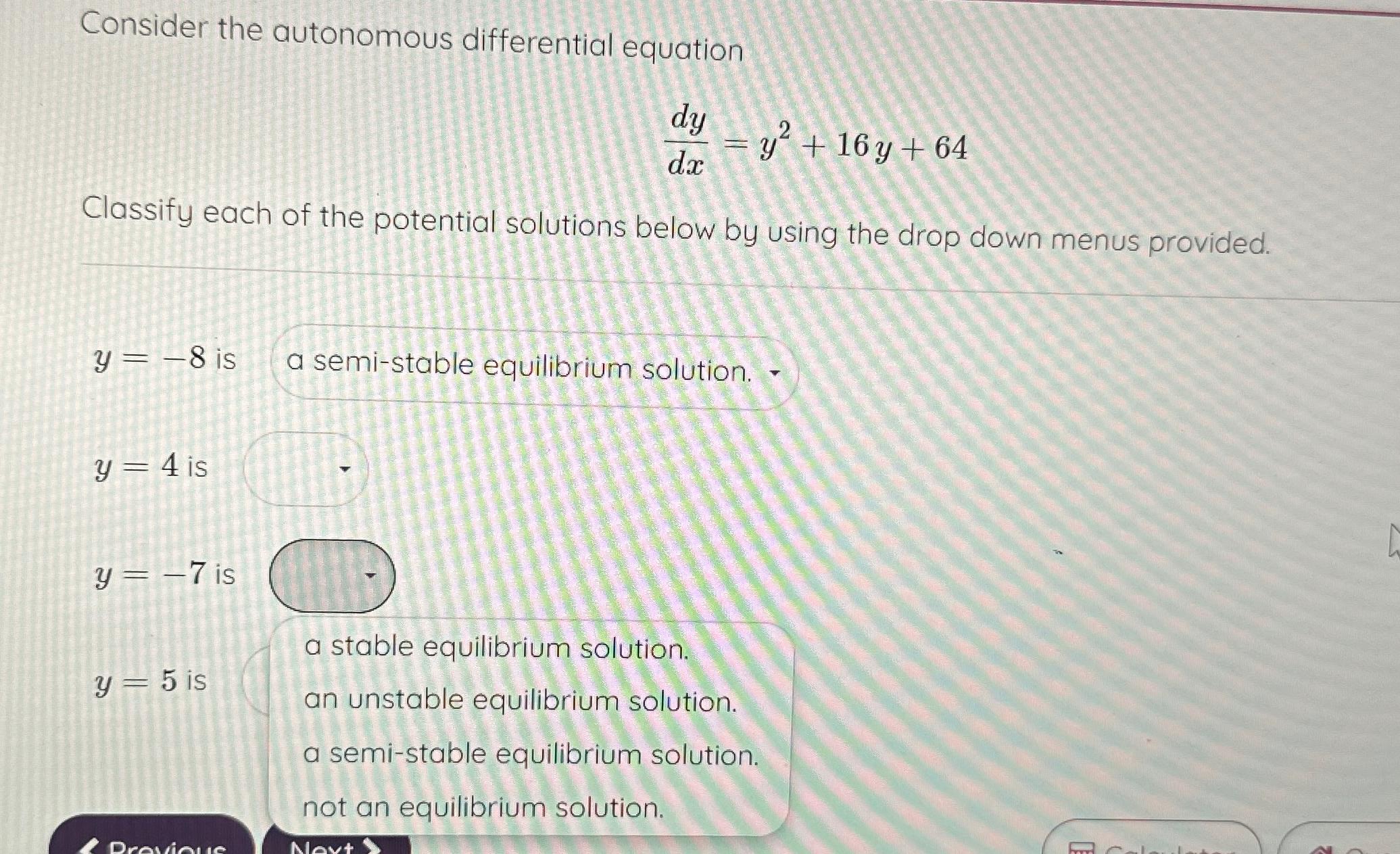 Solved Consider the autonomous differential | Chegg.com