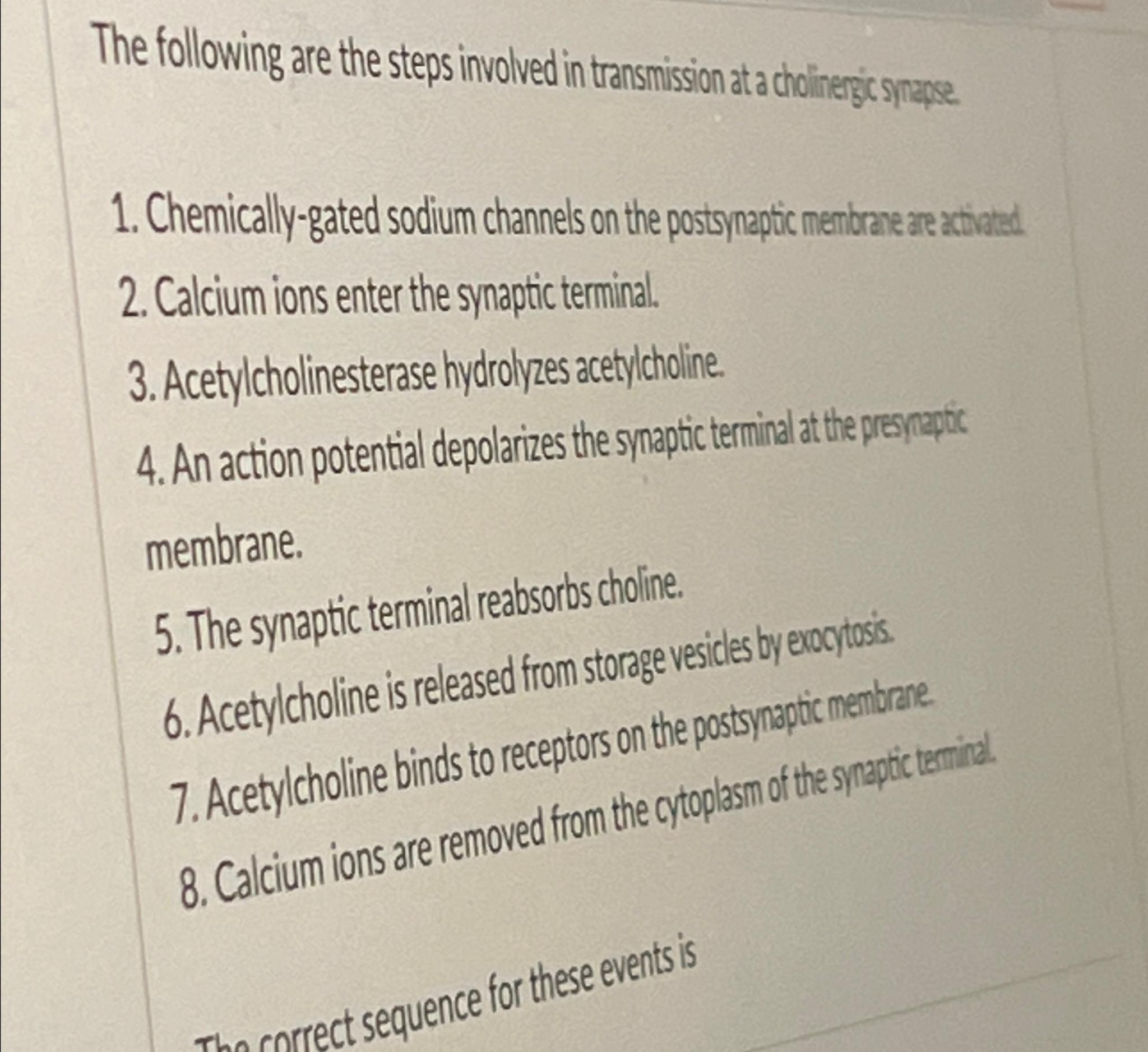 Solved The following are the steps involved in transmission | Chegg.com