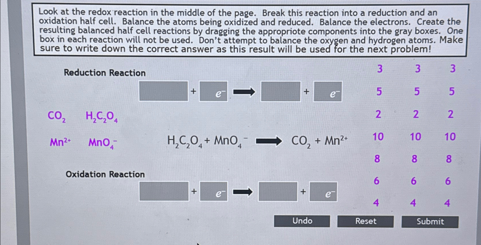 Solved Look at the redox reaction in the middle of the page. | Chegg.com