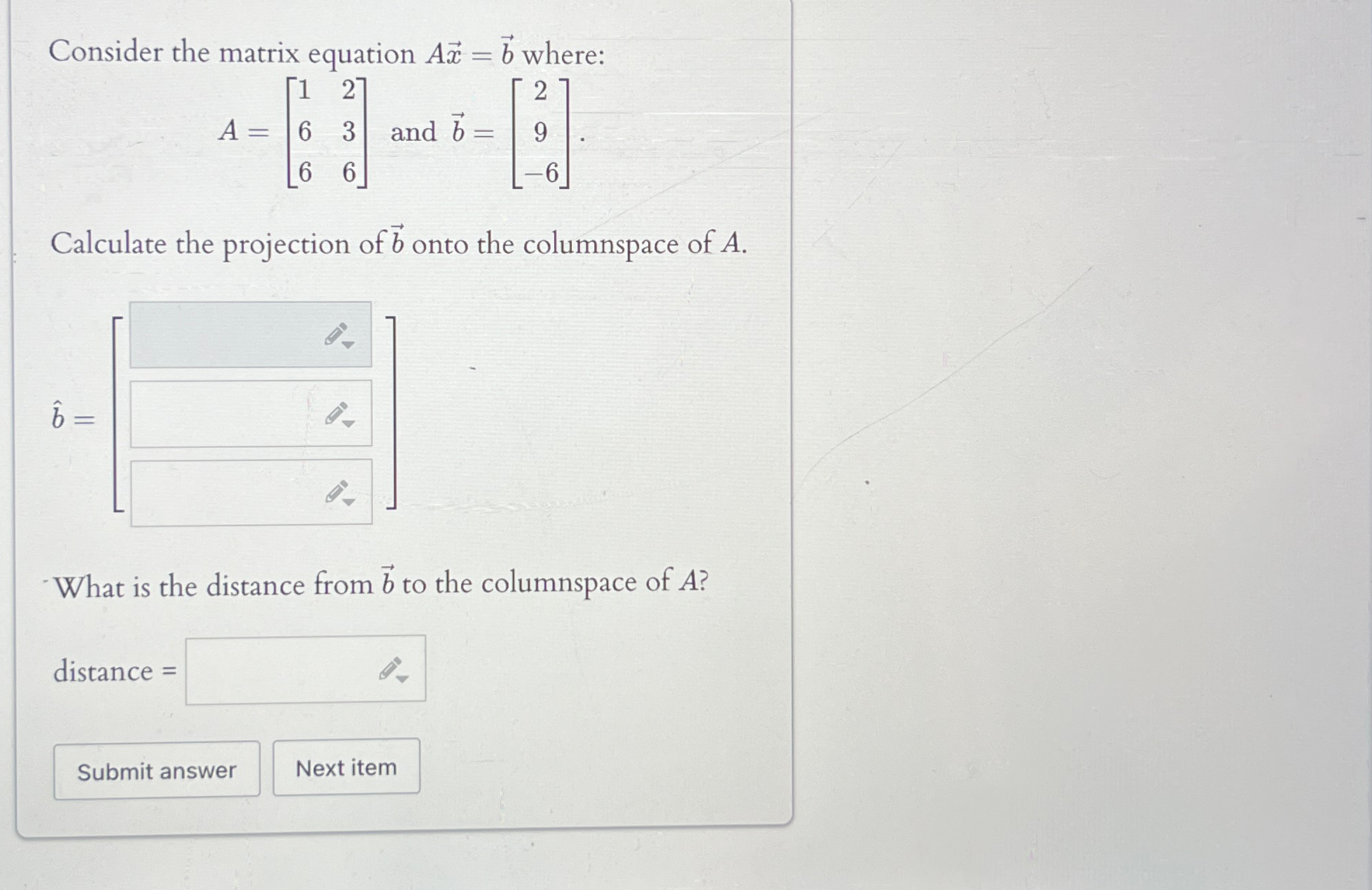 Solved Consider the matrix equation Avec(x)=vec(b) | Chegg.com
