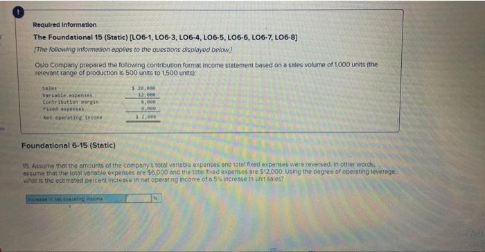Solved The Foundational 15 (Static) [LO6-1, LO6-3, LO6-4, | Chegg.com