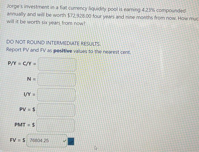 please fill in all the values | Chegg.com