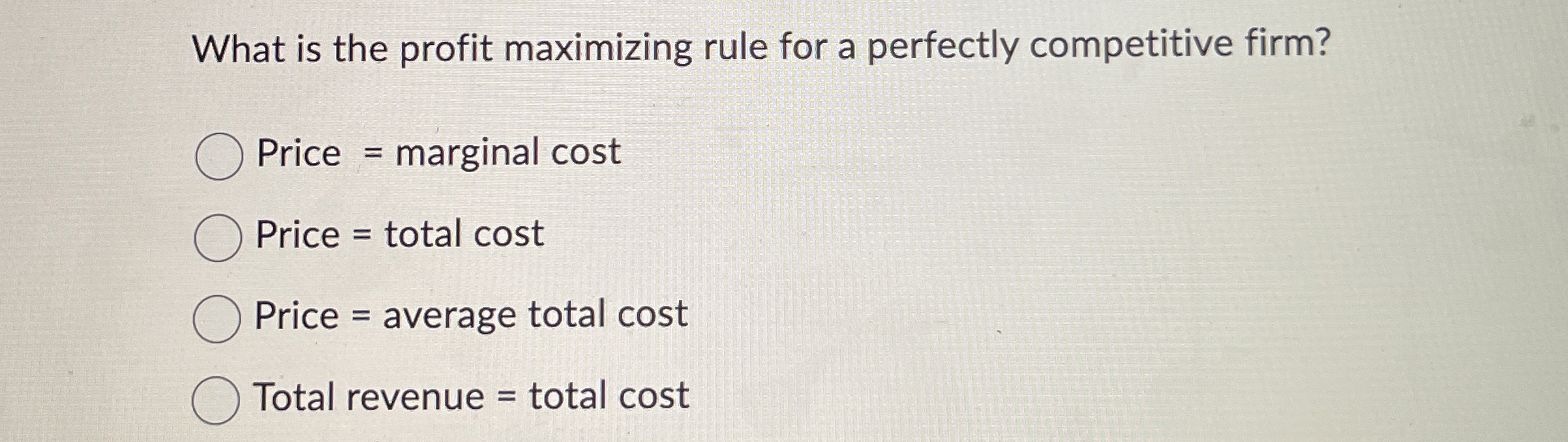 Solved What is the profit maximizing rule for a perfectly | Chegg.com