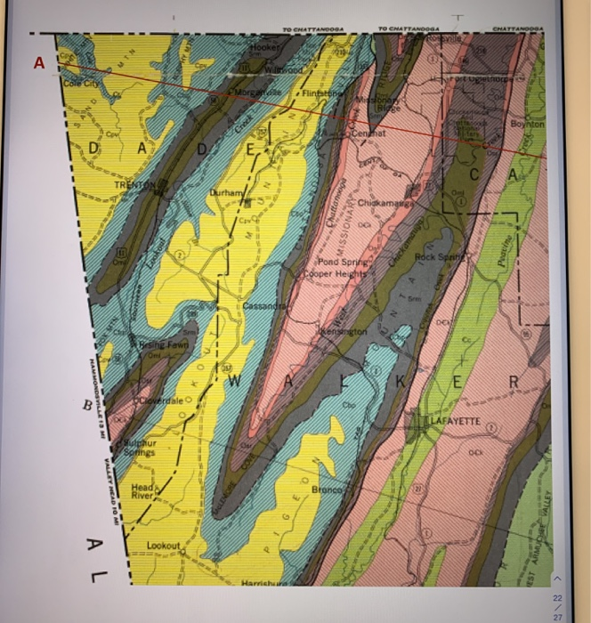Part D (24 pts) The geological map on the following | Chegg.com