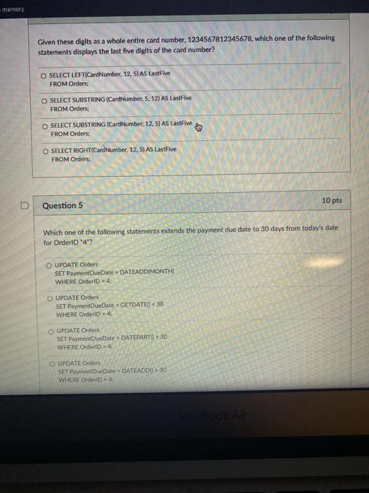 Solved memory Given these digits as a whole entire card | Chegg.com