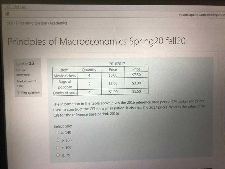 Solved elear.squ.edu.om/mod/quiza SQU E-learning System | Chegg.com