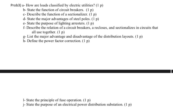 Solved Prob3) a- How are loads classified by electric | Chegg.com
