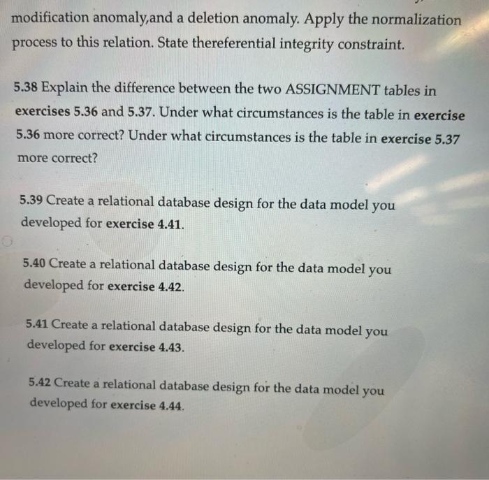 Solved 5.36 Consider the following table, which holds data | Chegg.com