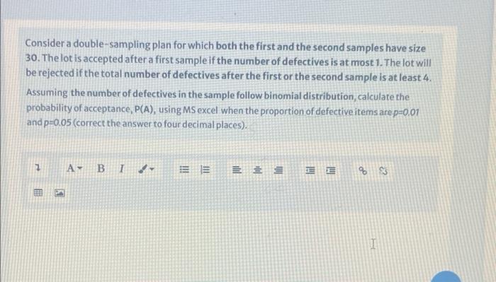 Solved Consider a double-sampling plan for which both the | Chegg.com