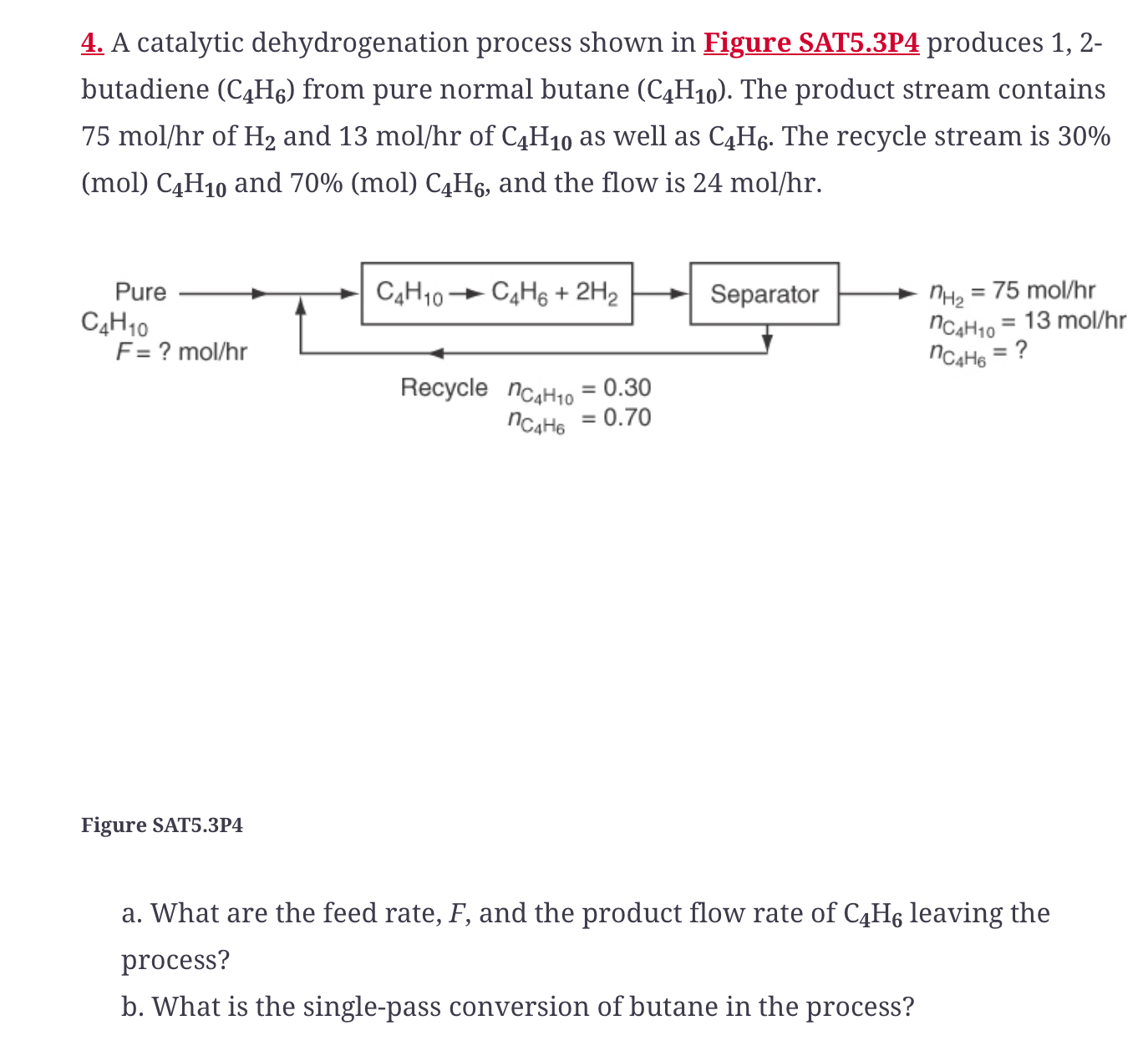 A catalytic dehydrogenation process shown in Figure | Chegg.com