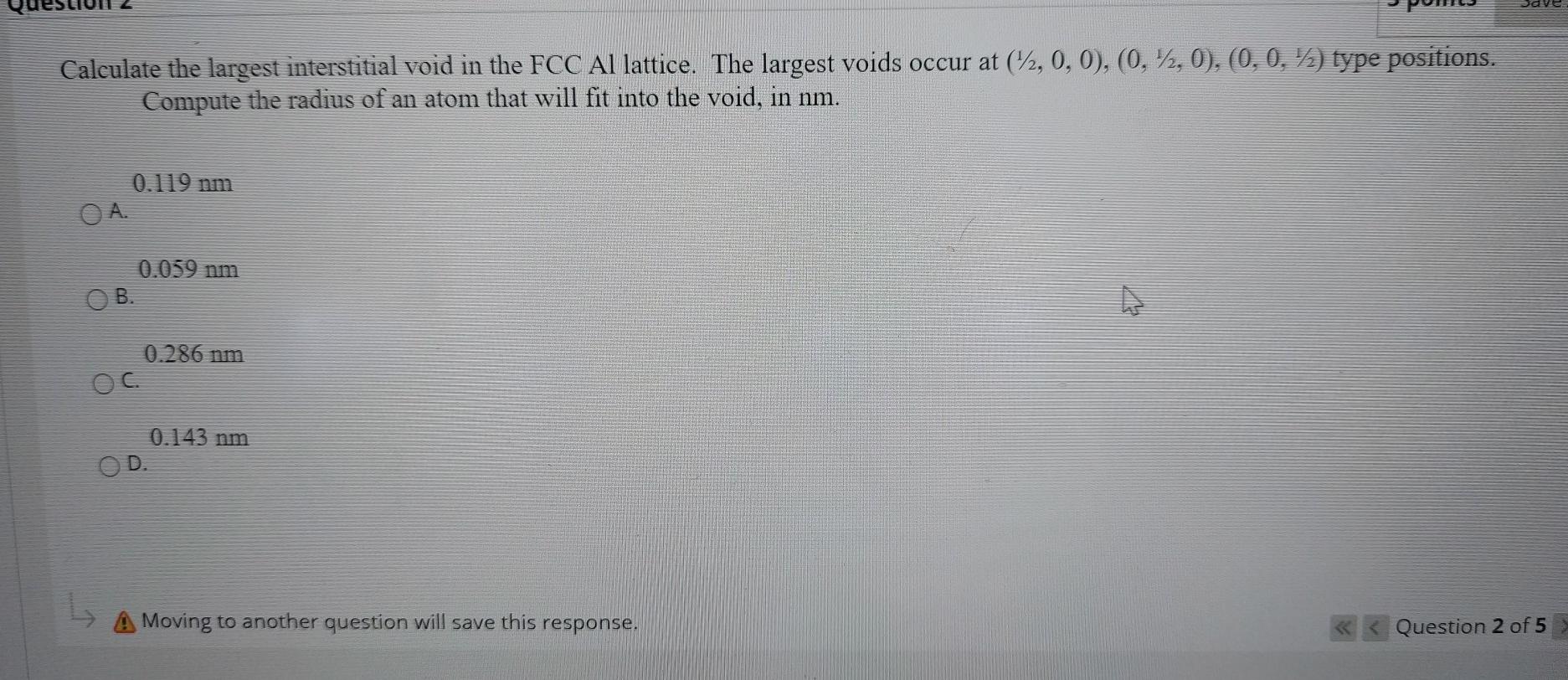 Solved Calculate the largest interstitial void in the FCC Al | Chegg.com