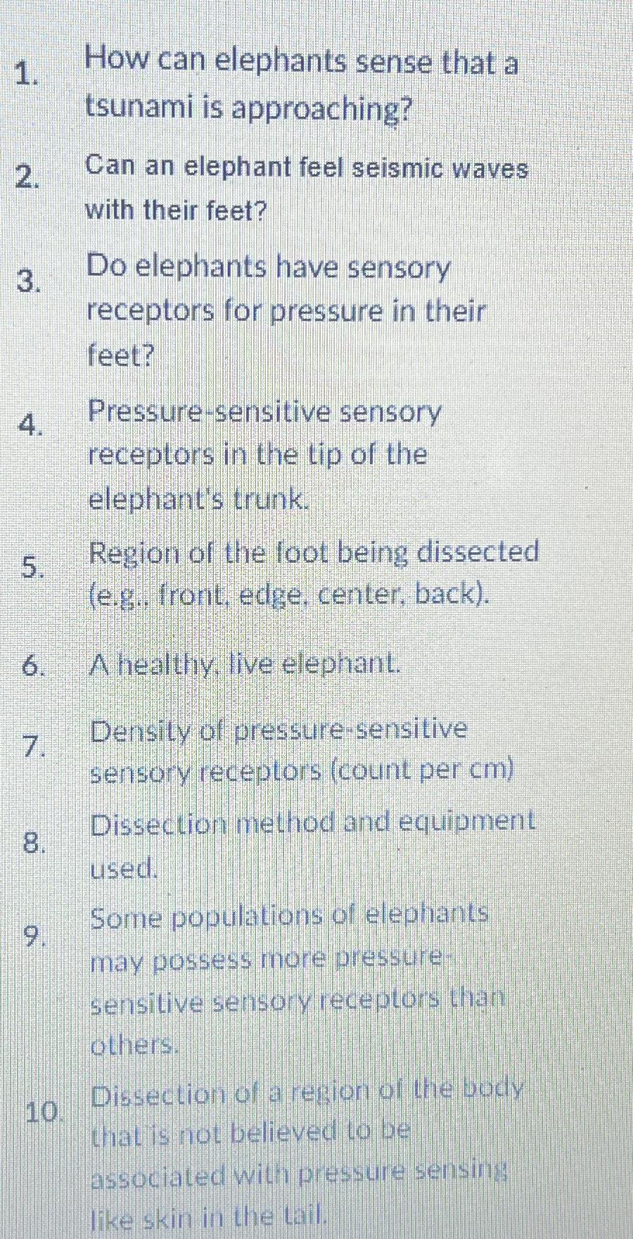 Solved How can elephants sense that a tsunami is | Chegg.com