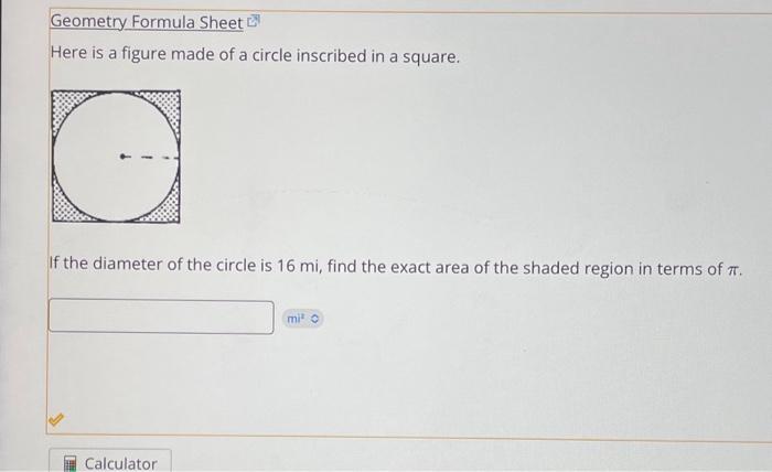 Solved Here is a figure made of a circle inscribed in a | Chegg.com