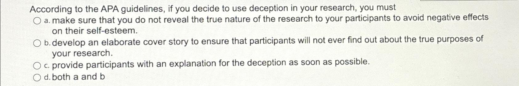Solved According to the APA guidelines, if you decide to use | Chegg.com