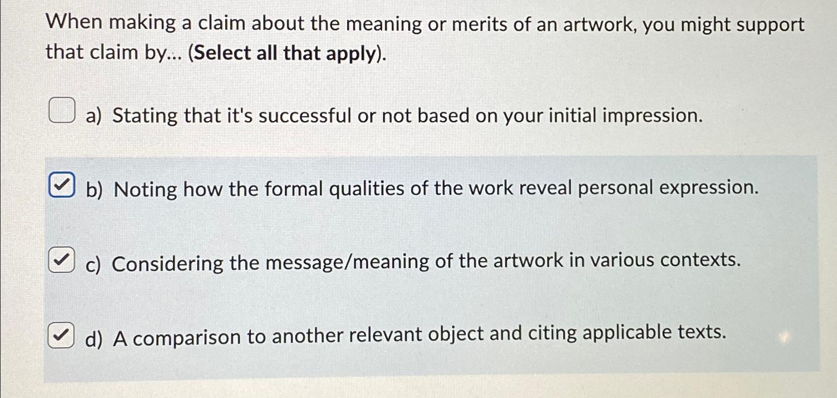 Solved When making a claim about the meaning or merits of an | Chegg.com