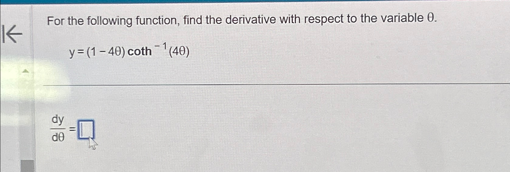 Solved For the following function, find the derivative with | Chegg.com