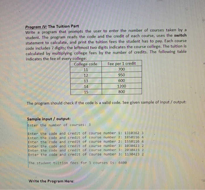 Solved Program Iv The Tuition Part Write A Program That 0013