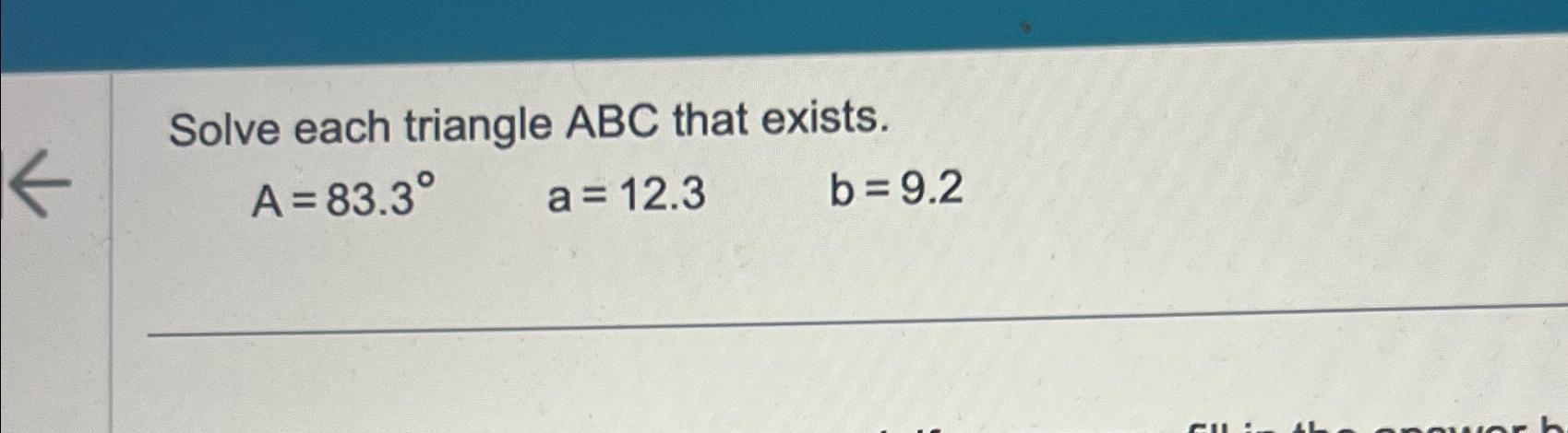Solved Solve each triangle ABC that | Chegg.com