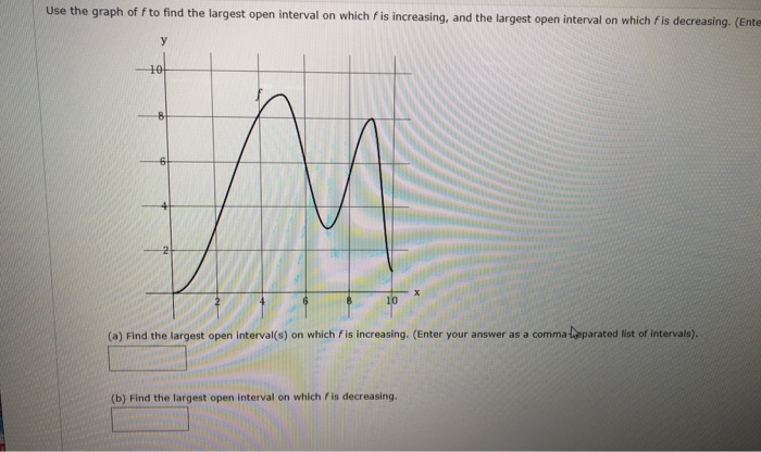 Solved Use the graph off to find the largest open interval | Chegg.com