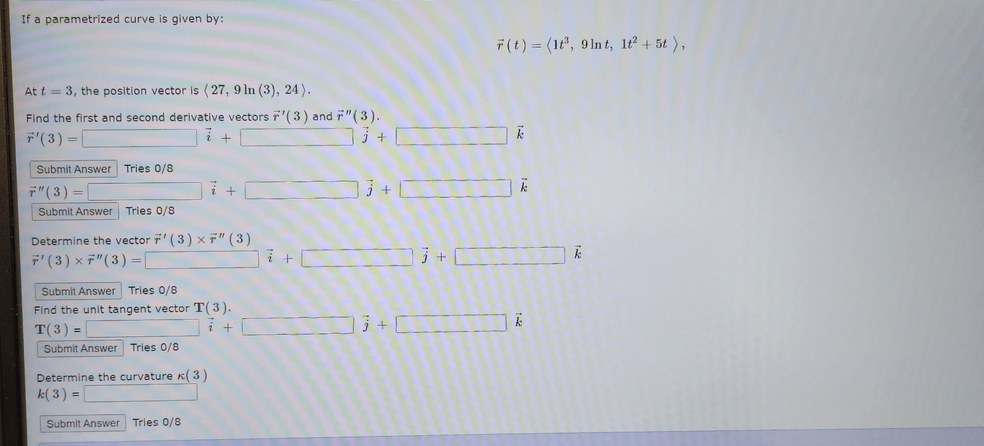 Solved If a parametrized curve is given | Chegg.com