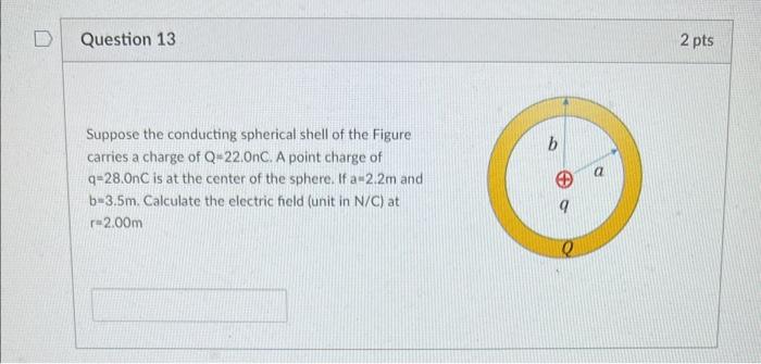 Solved Suppose the conducting spherical shell of the Figure | Chegg.com
