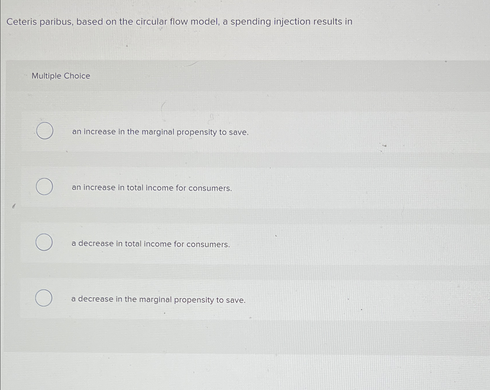 Solved Ceteris paribus, based on the circular flow model, a | Chegg.com